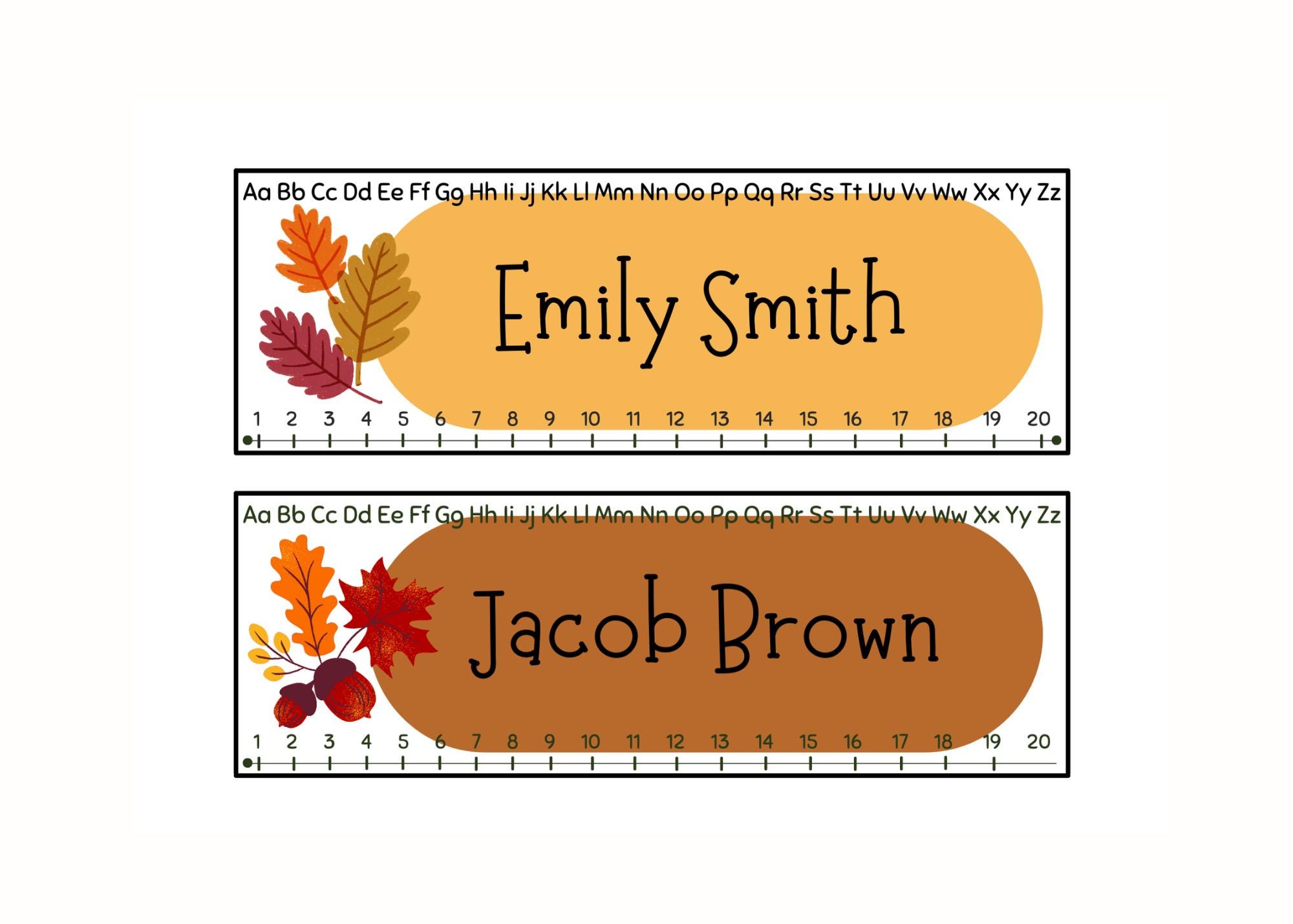 Fall Themed Classroom Editable Desk Name Plate Template / Customizable ...