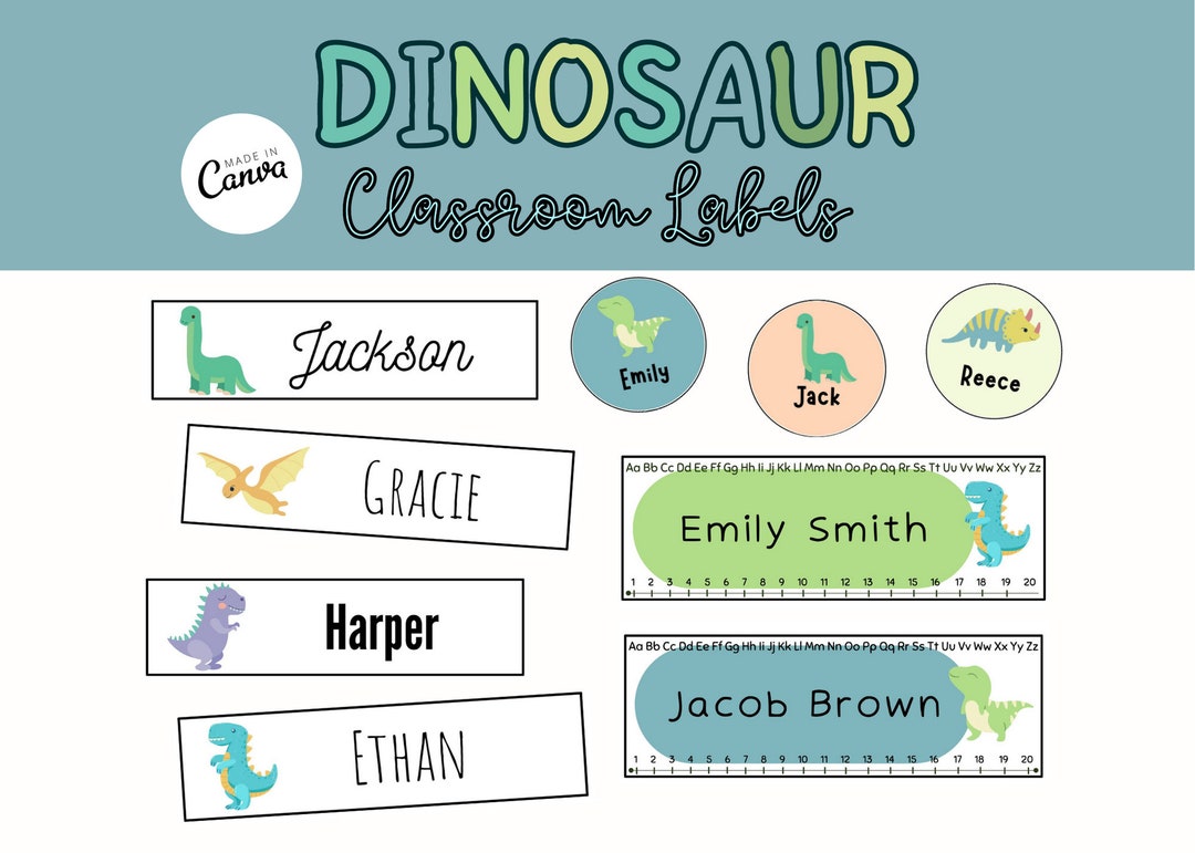 Editable Dinosaur Labels & Name Tags for Elementary School Themed ...