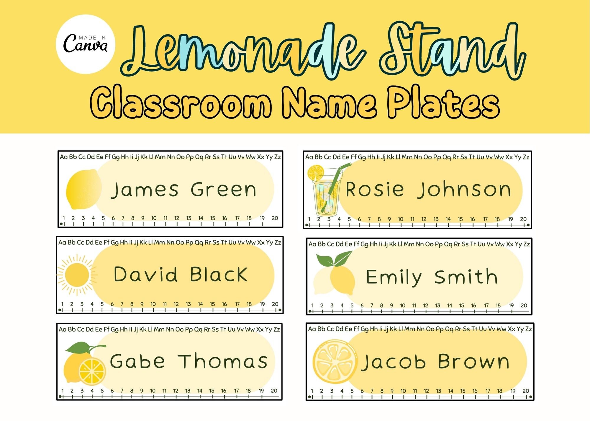 Lemonade Stand Classroom Desk Labels / Elementary School Name Plates ...