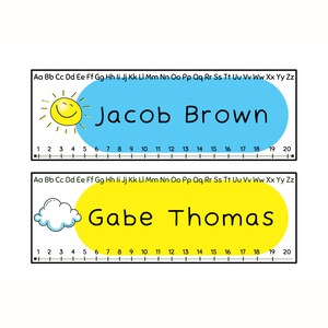Printable Name Tags / Printable Label / Canva Template / Bright Rainbow ...