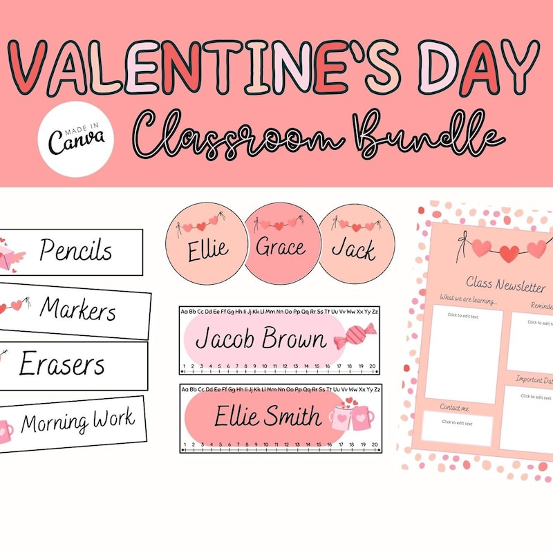Valentine Name Tags - Etsy