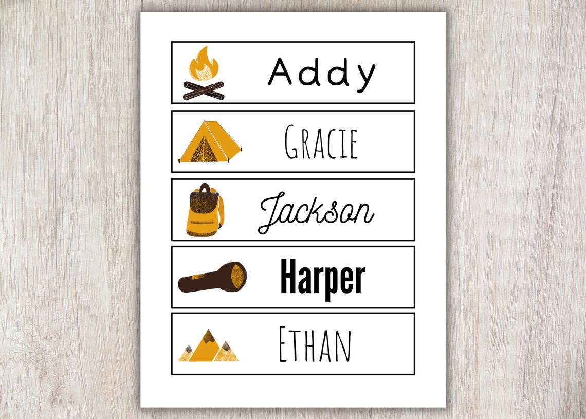 Camping Themed Classroom Editable Labels / Editable Name Tags - Etsy