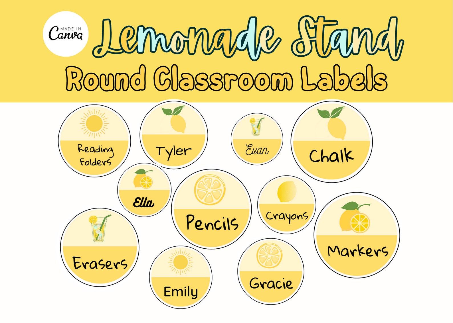 Lemonade Stand Classroom Name Tags / Printable Name Tags / Lemon Summer ...