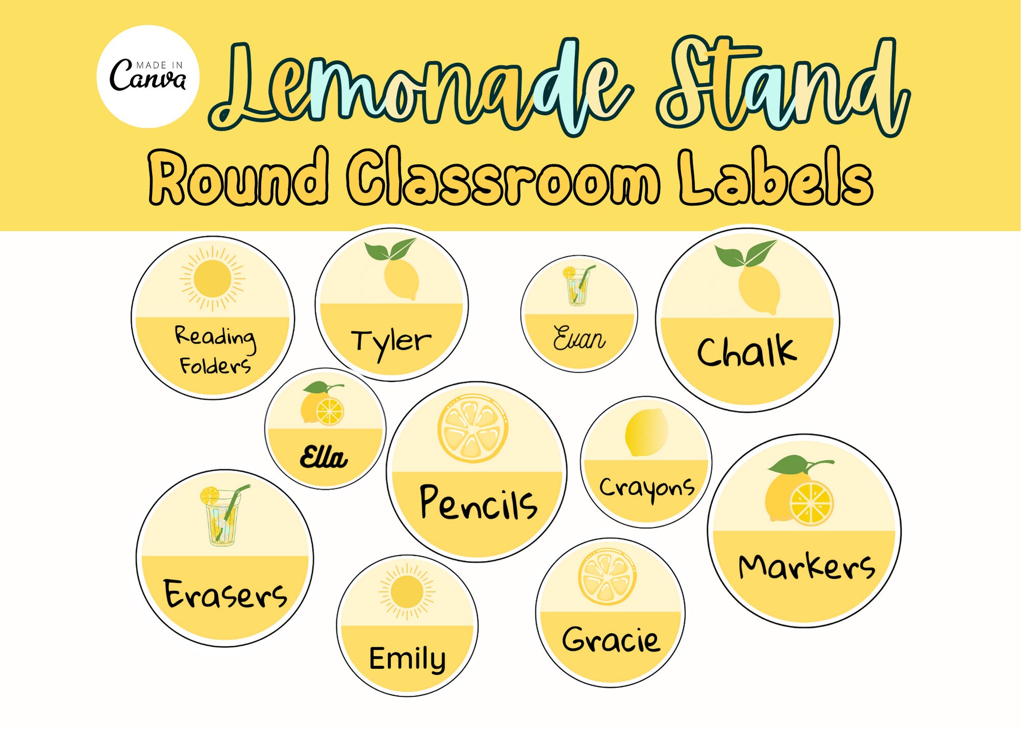 Lemonade Stand Classroom Name Tags / Printable Name Tags / Lemon Summer ...