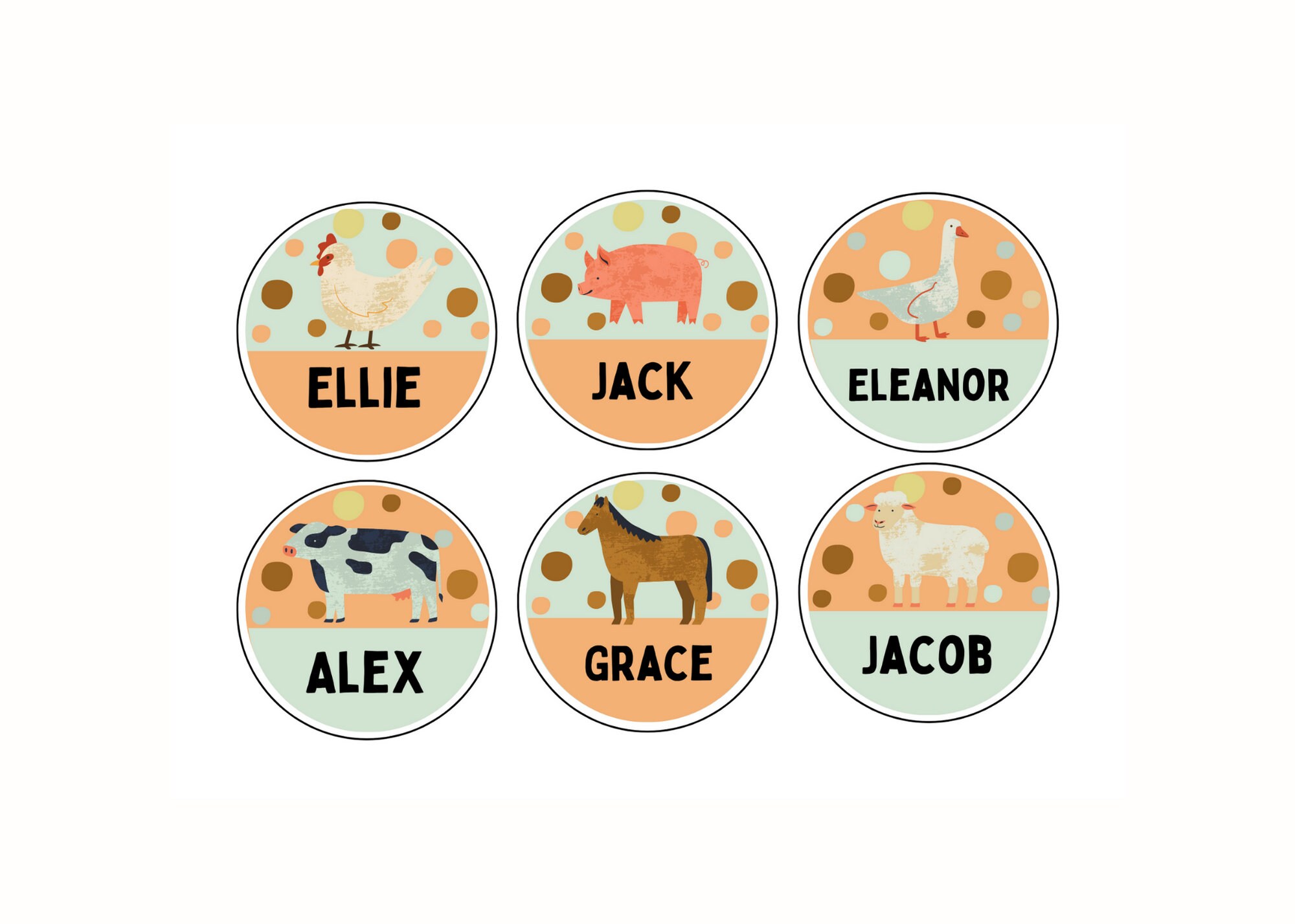 Farm Animals Classroom Name Tags / Printable Name Tags / Barn Theme ...