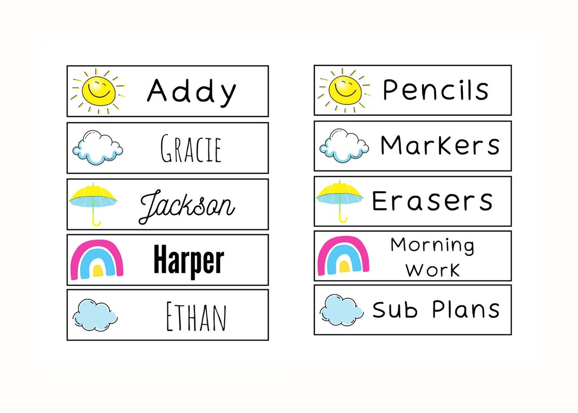 Printable Name Tags / Classroom Decor / Canva Template / Bright Rainbow ...
