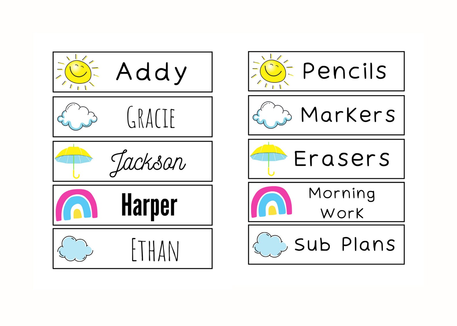 Printable Name Tags / Classroom Decor / Canva Template / Bright Rainbow ...