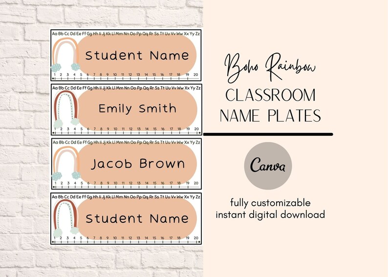 Editable Canva Template for Classroom / Printable Desk Labels - Etsy