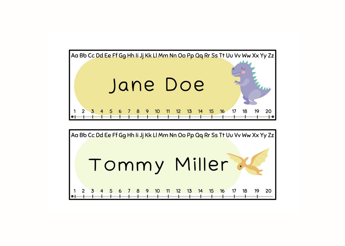 Dinosaur Classroom Editable Desk Name Plate Template / Customizable ...