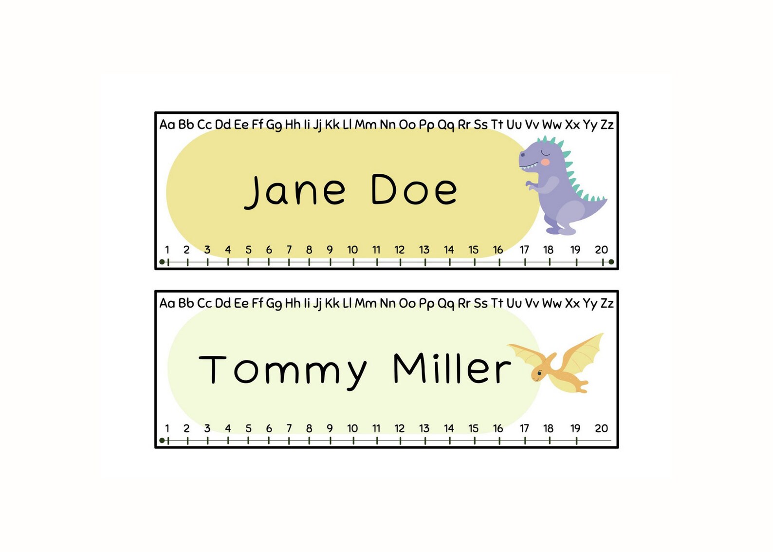 Dinosaur Classroom Editable Desk Name Plate Template / Customizable ...