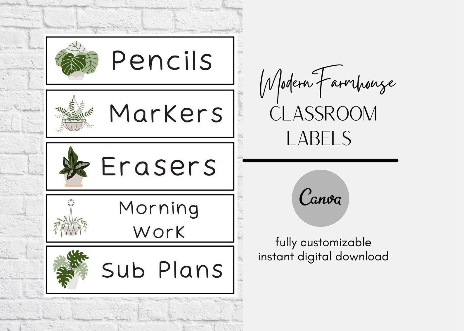 Modern Farmhouse Classroom Organization Bundle / Name Tag | Etsy