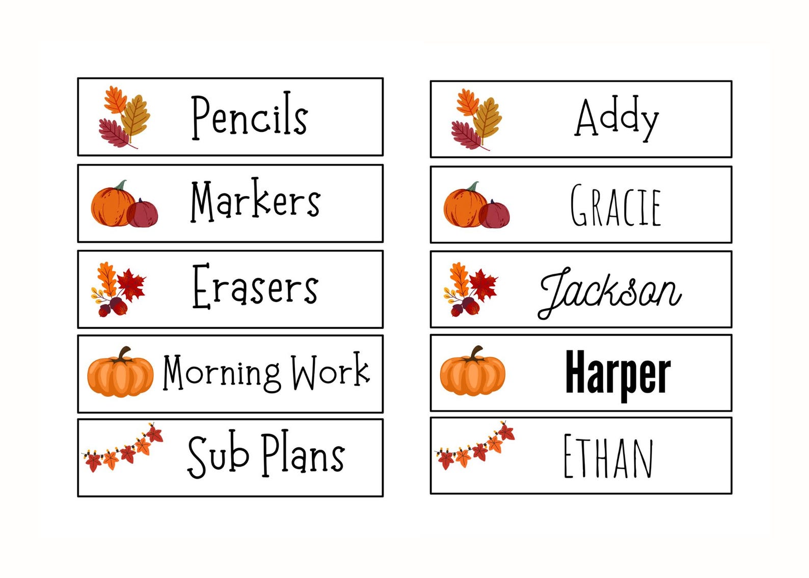 Fall Themed Classroom Name Tags / Printable Name Tags / Fall Classroom ...