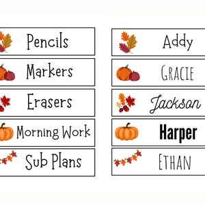 Fall Themed Classroom Name Tags / Printable Name Tags / Fall Classroom ...