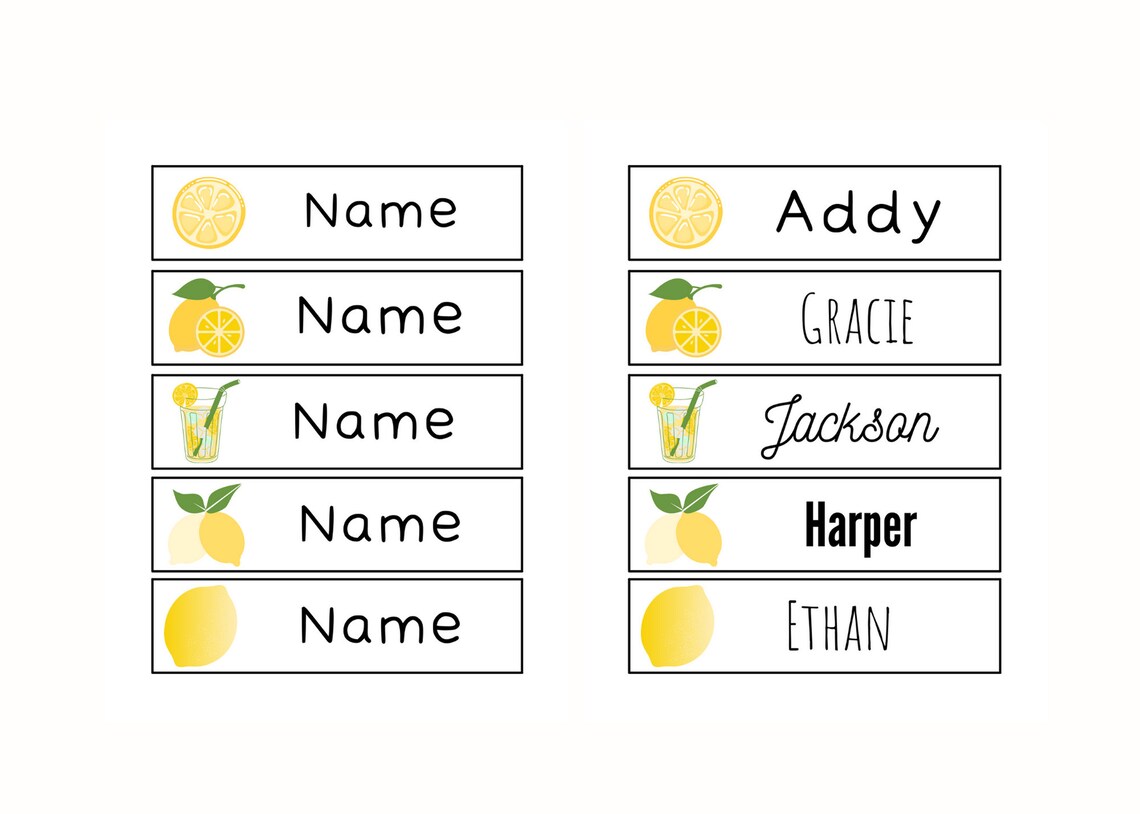Editable Name Tags / Lemonade Stand Classroom / Lemon Summer Kids Decor ...