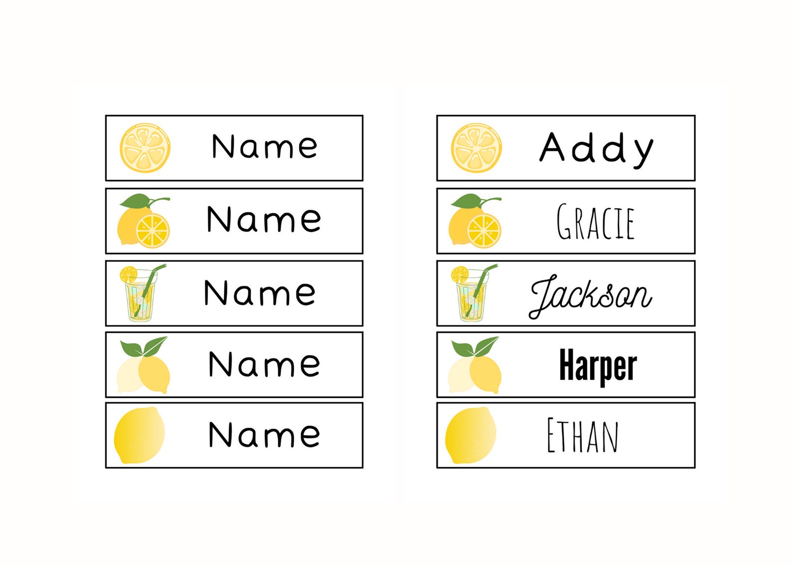 Editable Name Tags / Lemonade Stand Classroom / Lemon Summer Kids Decor ...