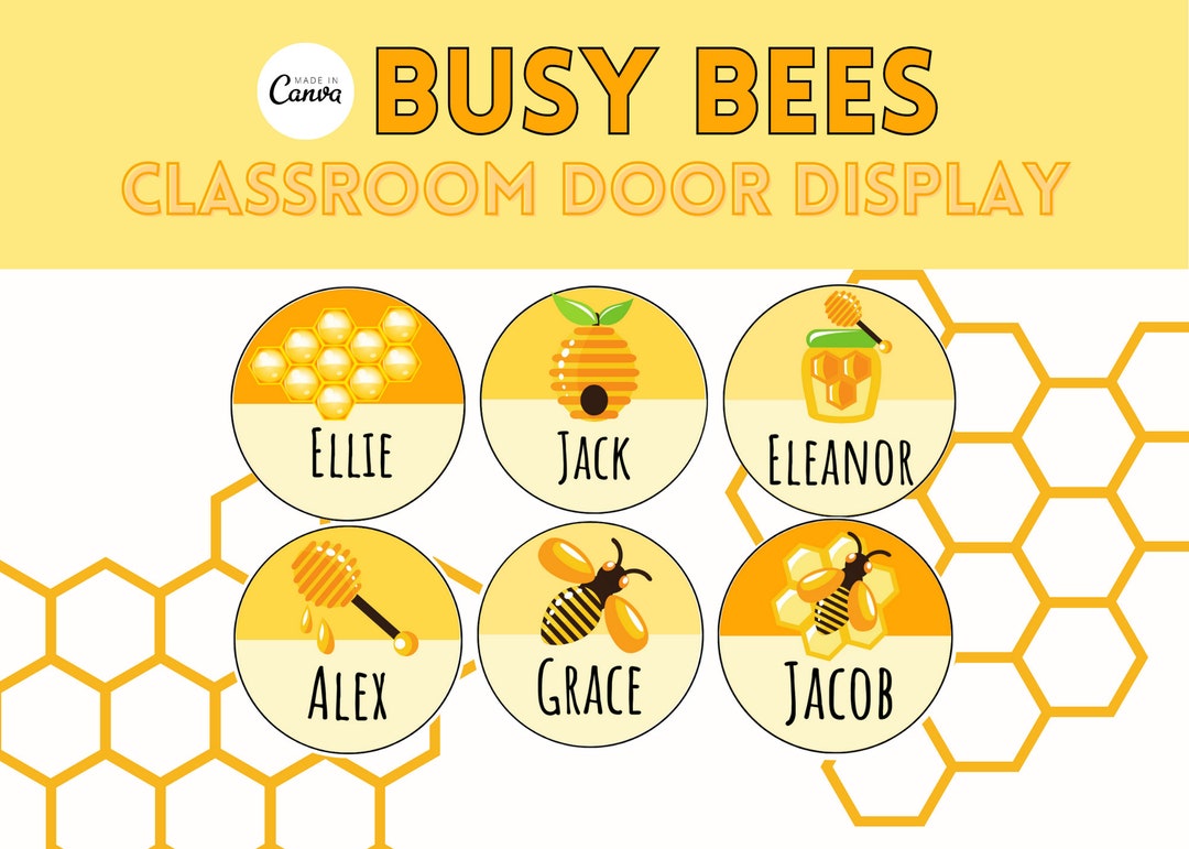 Busy Bees Classroom Name Tags / Printable Name Tags / Beehive Theme ...