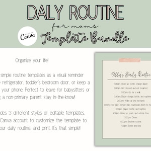 Editable Daily Routine Template for Moms / Baby and Toddler ...