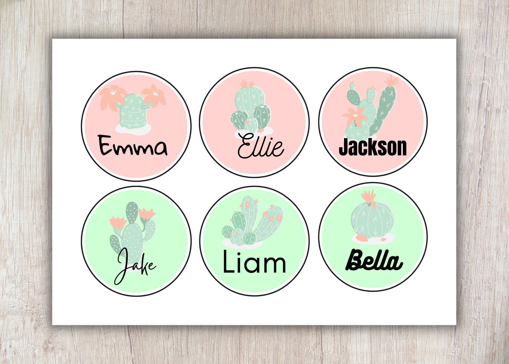 EDITABLE Door Display for Cactus Classroom Theme / Editable Name Tag ...