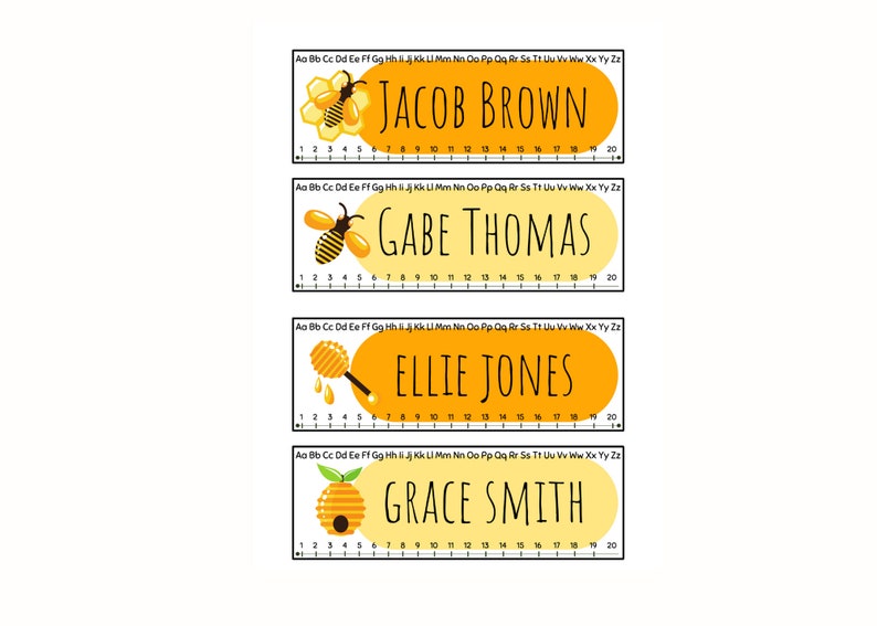 Busy Beehive Theme Classroom Desk Labels / Elementary School Name ...