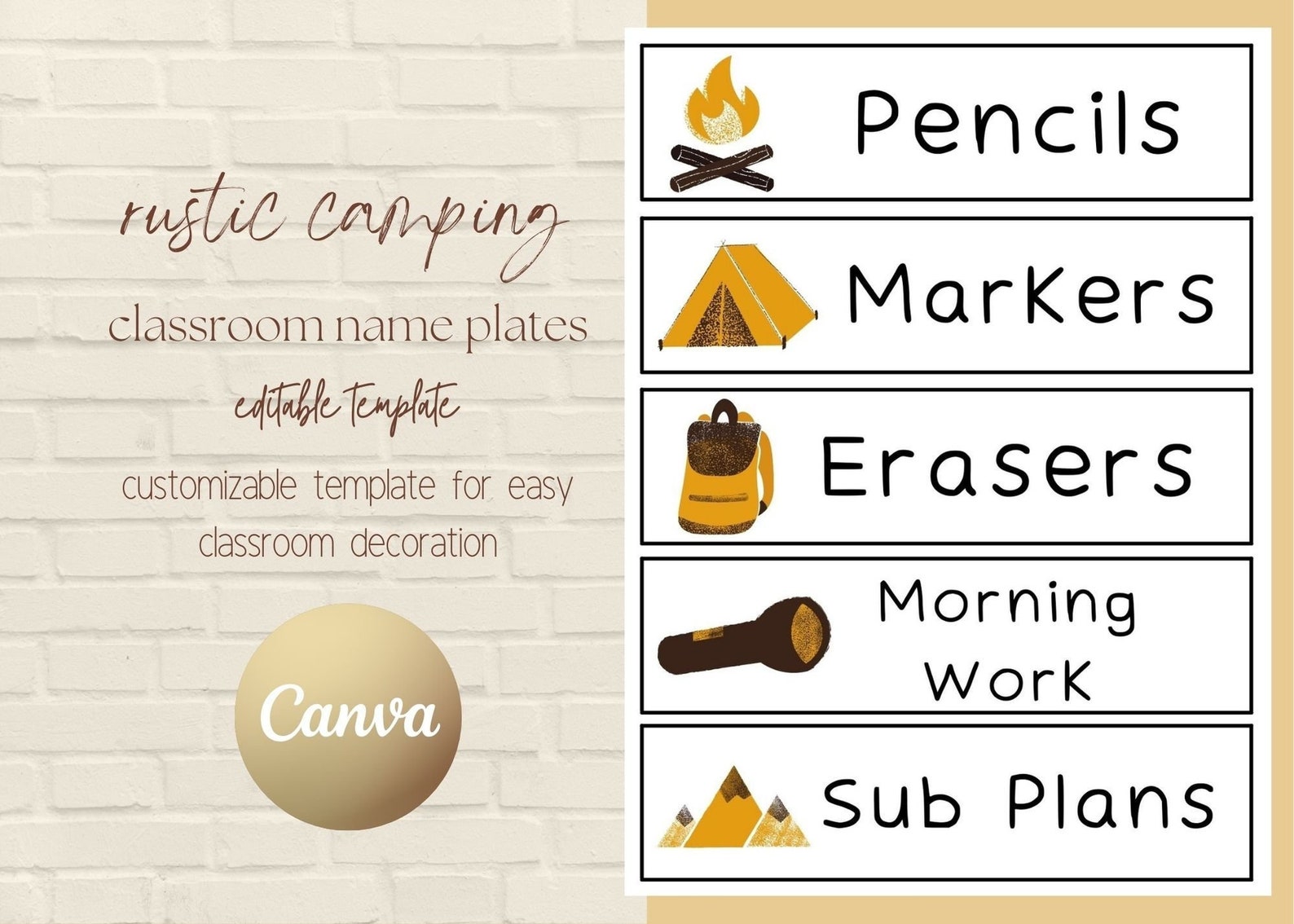 Camping Themed Classroom Editable Labels / Editable Name Tags - Etsy