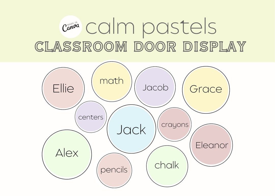 Pastel Colors Calming Classroom Name Tags / Printable Name Tags ...