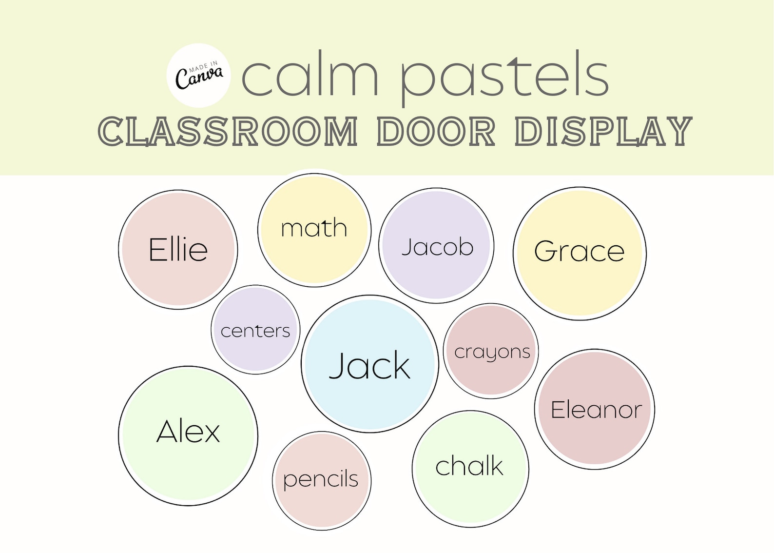 Pastel Colors Calming Classroom Name Tags / Printable Name Tags ...
