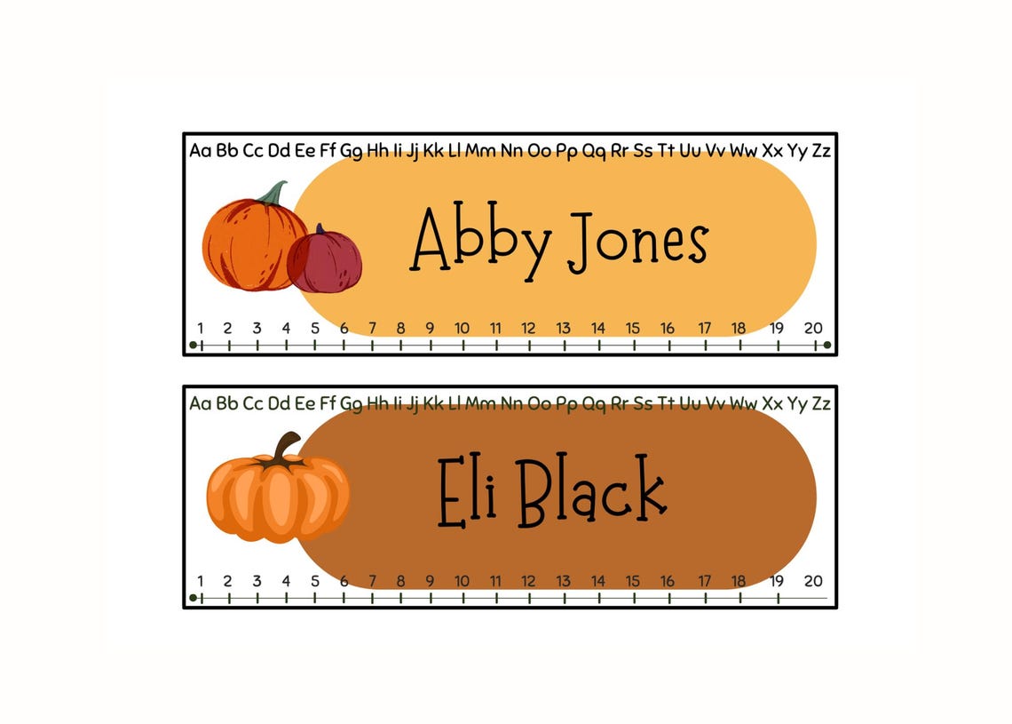 Fall Themed Classroom Editable Desk Name Plate Template / Customizable ...
