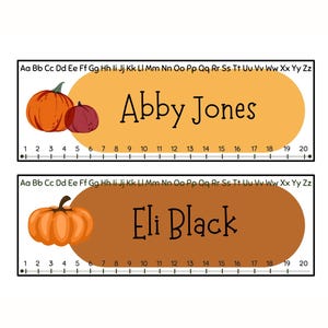 Fall Themed Classroom Editable Desk Name Plate Template / Customizable ...