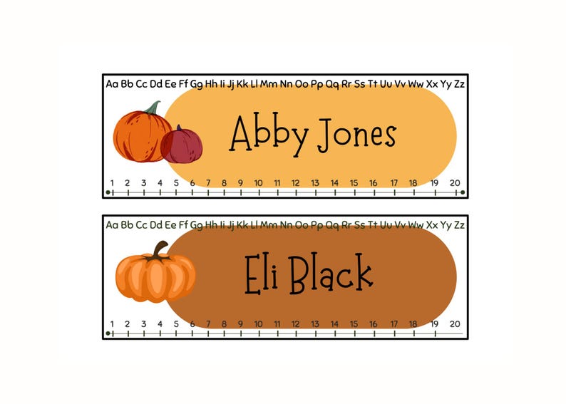 Fall Themed Classroom Editable Desk Name Plate Template / Customizable ...