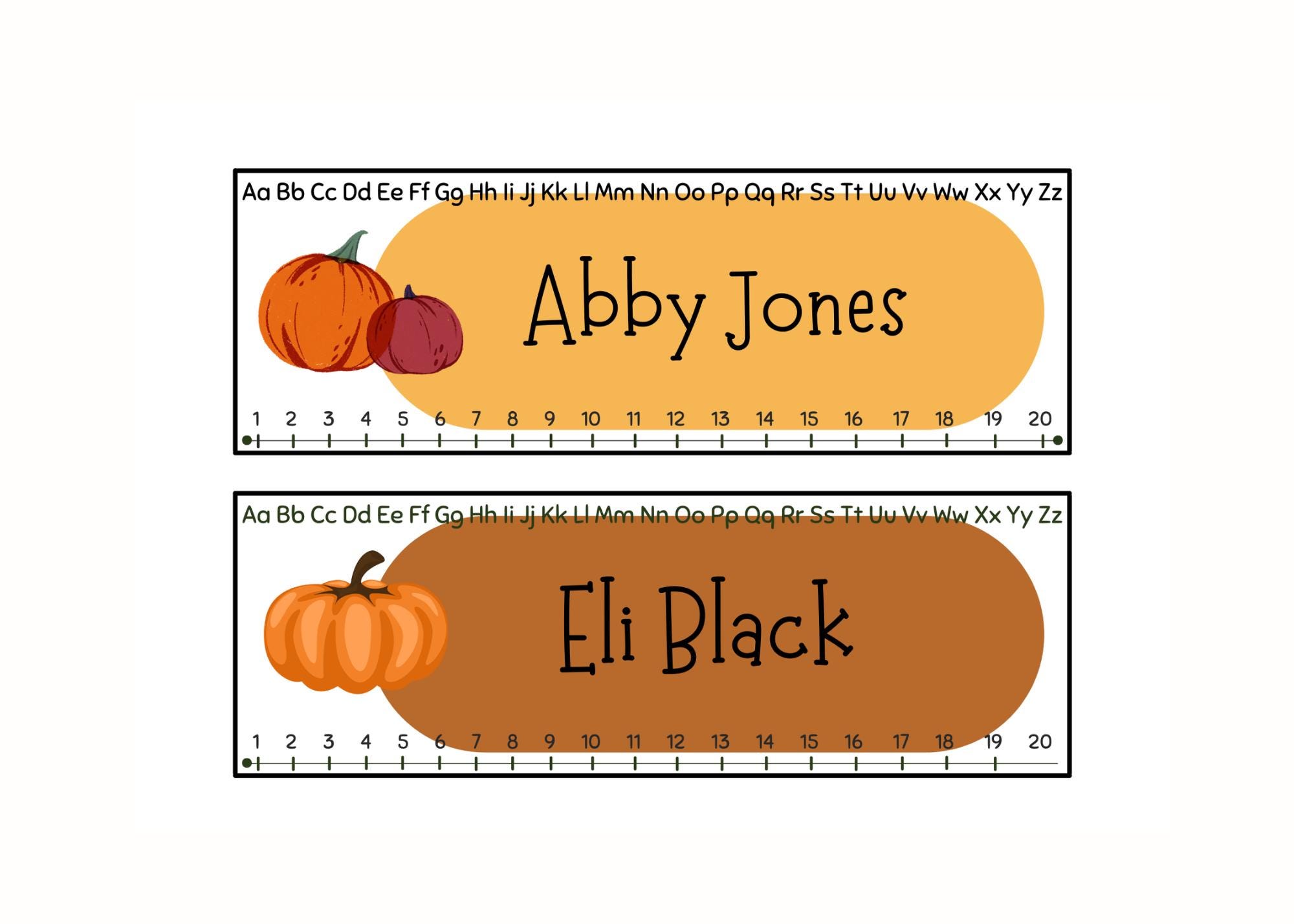 Fall Themed Classroom Editable Desk Name Plate Template / Customizable ...