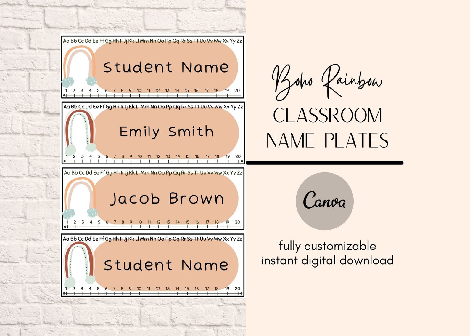 EDITABLE Boho Rainbow Classroom Bundle / Boho Rainbow | Etsy