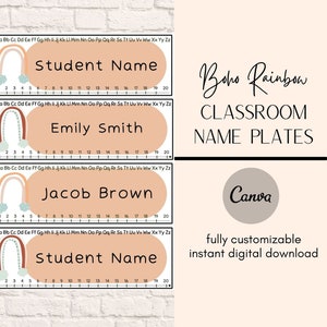 EDITABLE Boho Rainbow Classroom Bundle / Boho Rainbow | Etsy