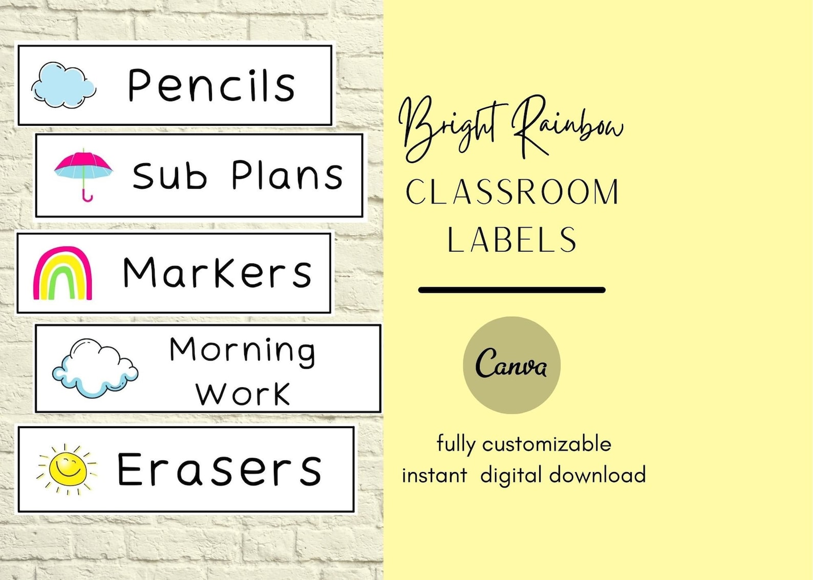 Printable Name Tags / Classroom Decor / Canva Template / | Etsy