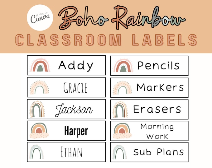 Modern Farmhouse Classroom Name Tags / Printable Name Tags / Boho ...