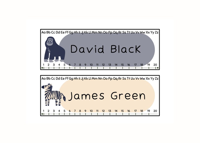 Safari Theme Classroom Organization Bundle / Zoo Name Tag Templates for ...