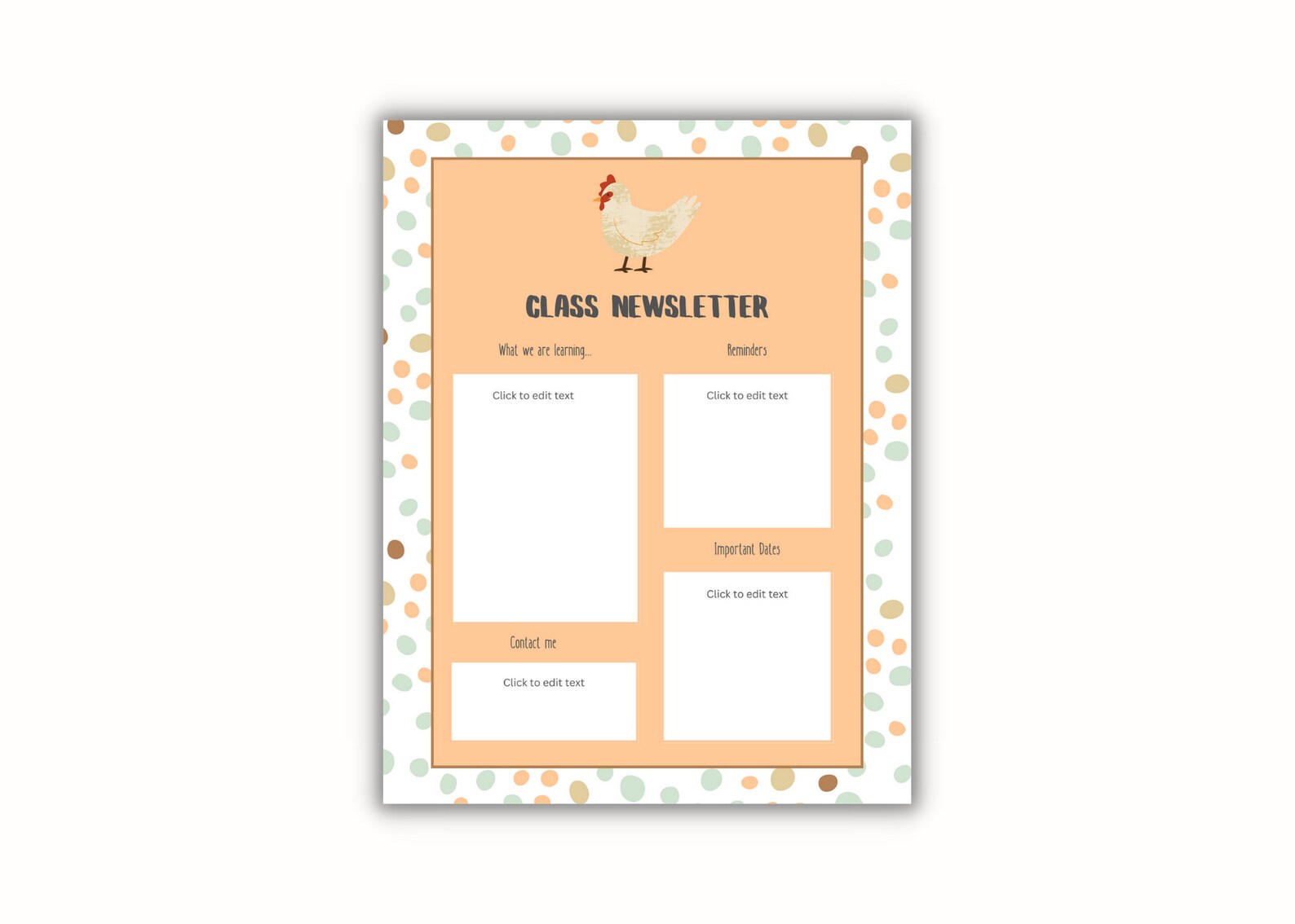 Classroom Newsletter Editable Template for Teacher / Farm Animal Barn ...
