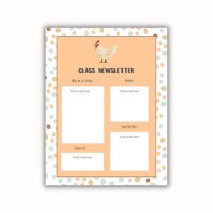 Classroom Newsletter Editable Template for Teacher / Farm Animal Barn ...