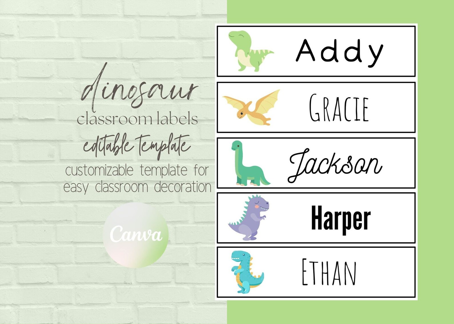 Dinosaur Themed Classroom Printable Labels / Editable Name - Etsy