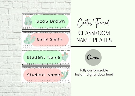 EDITABLE Cactus Themed Classroom Name Plates / Printable Name | Etsy