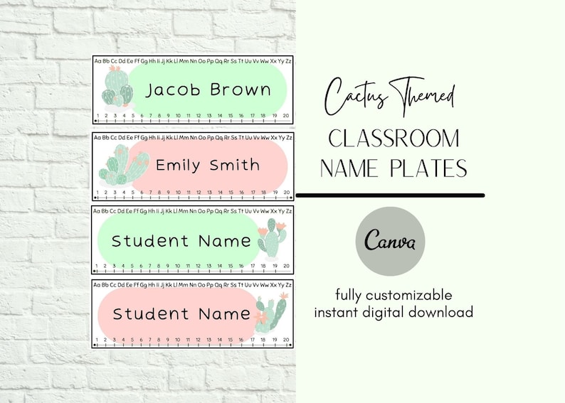 EDITABLE Cactus Themed Classroom Name Plates / Printable Name Tags for ...