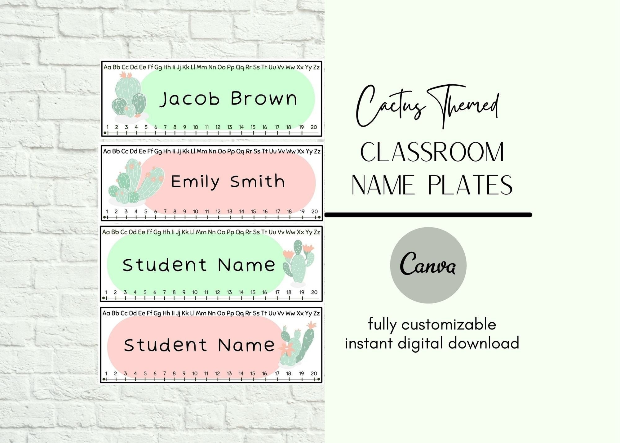 EDITABLE Cactus Themed Classroom Name Plates / Printable Name Tags for ...
