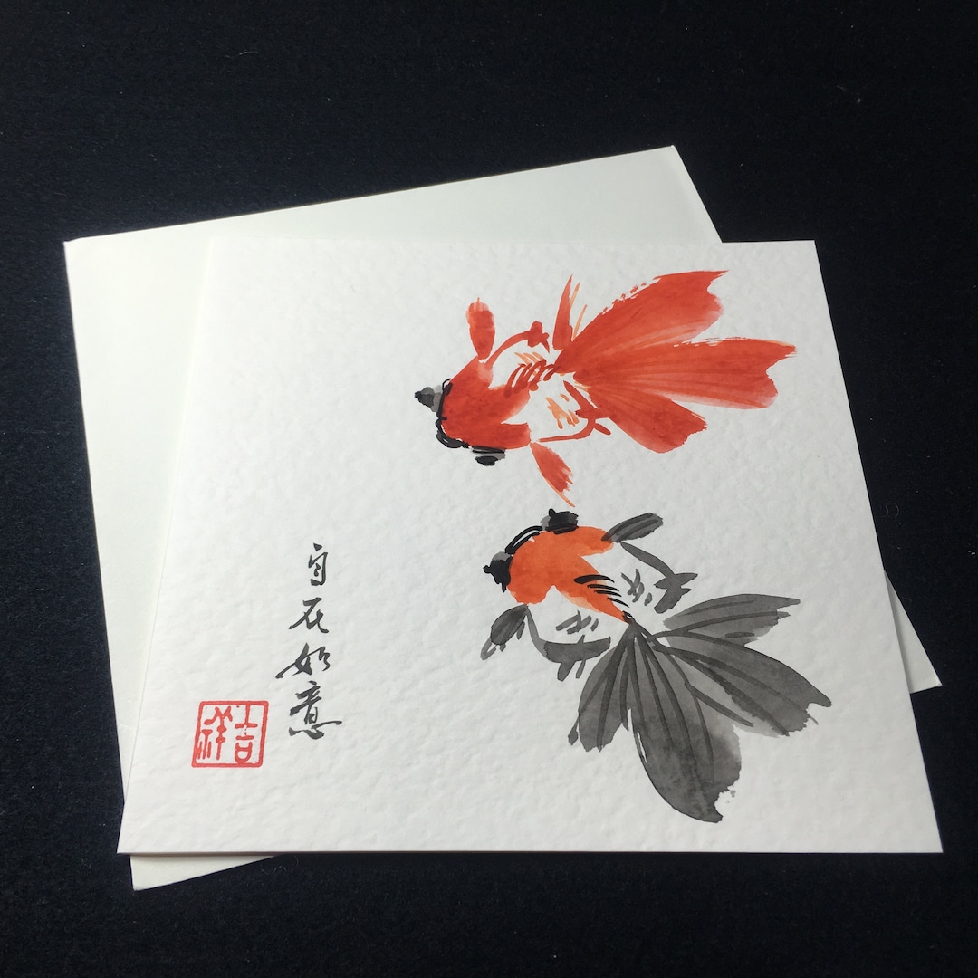 Original Hand Painted Card, Chinese Style Card, Chinese New Year, Lunar ...