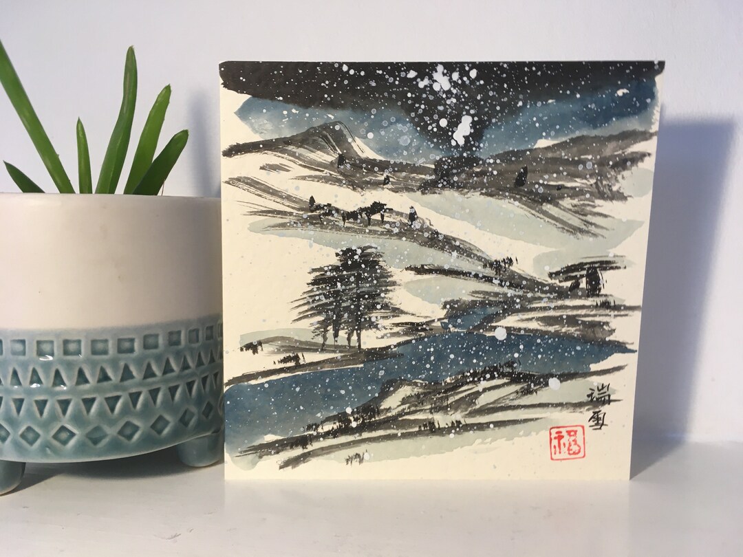 Chinese Style Hand Painted Card, Chinese New Year, Lunar New Year Card ...