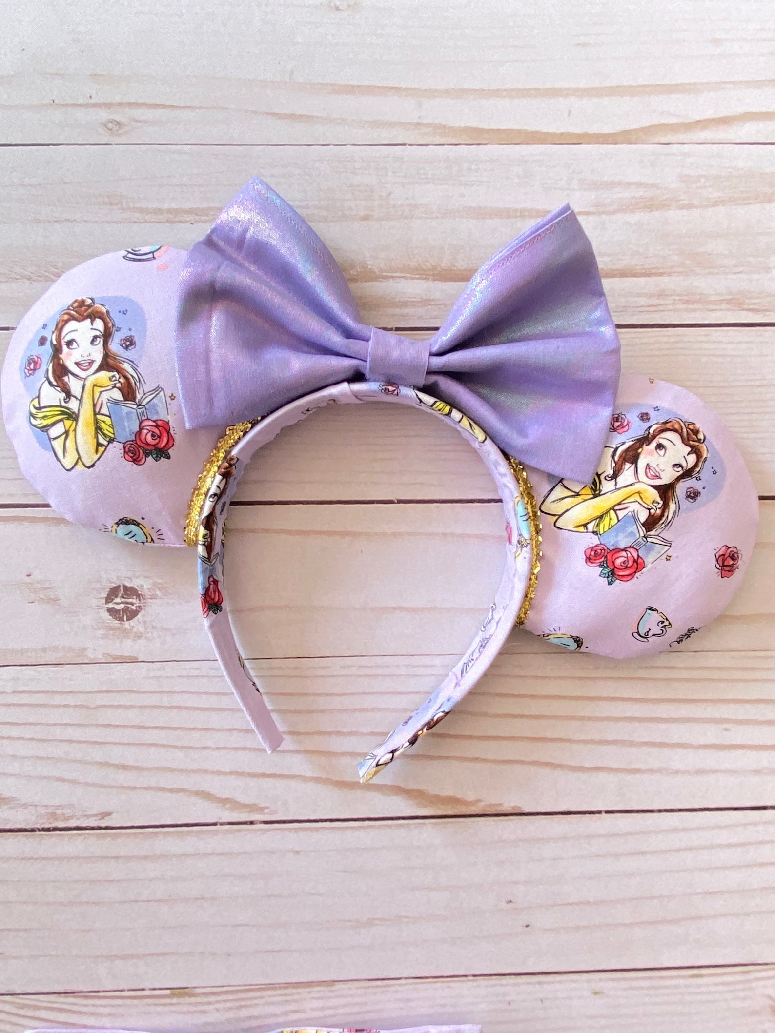 Belle Inspired Minnie Ears Disney Ear Headband Beauty and - Etsy