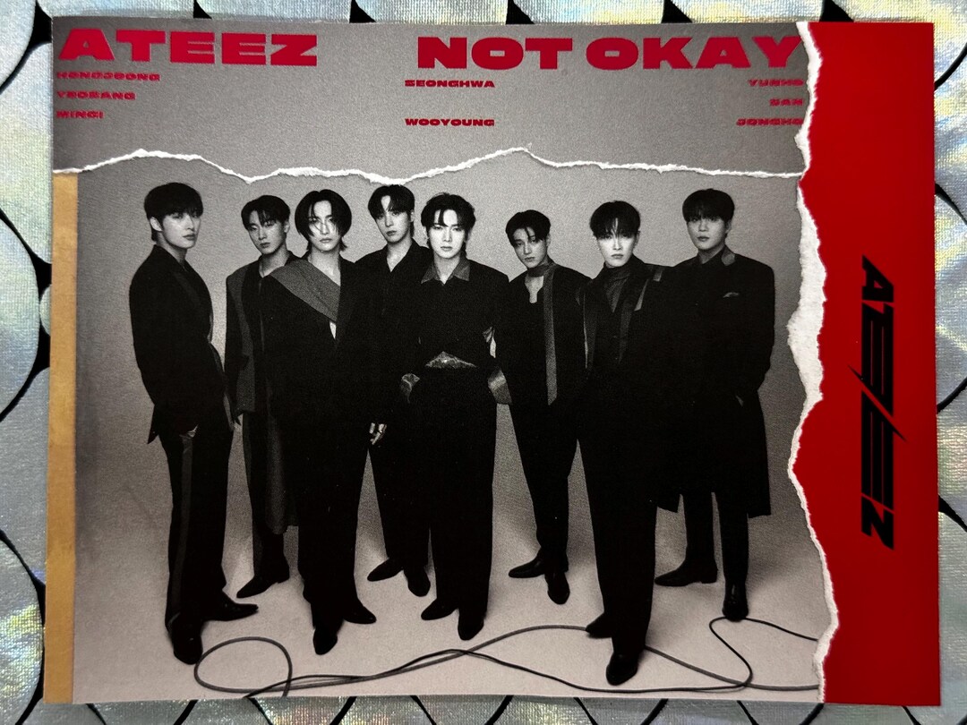 Ateez Not Okay Black & White Version Album Special Occasion Cards ...