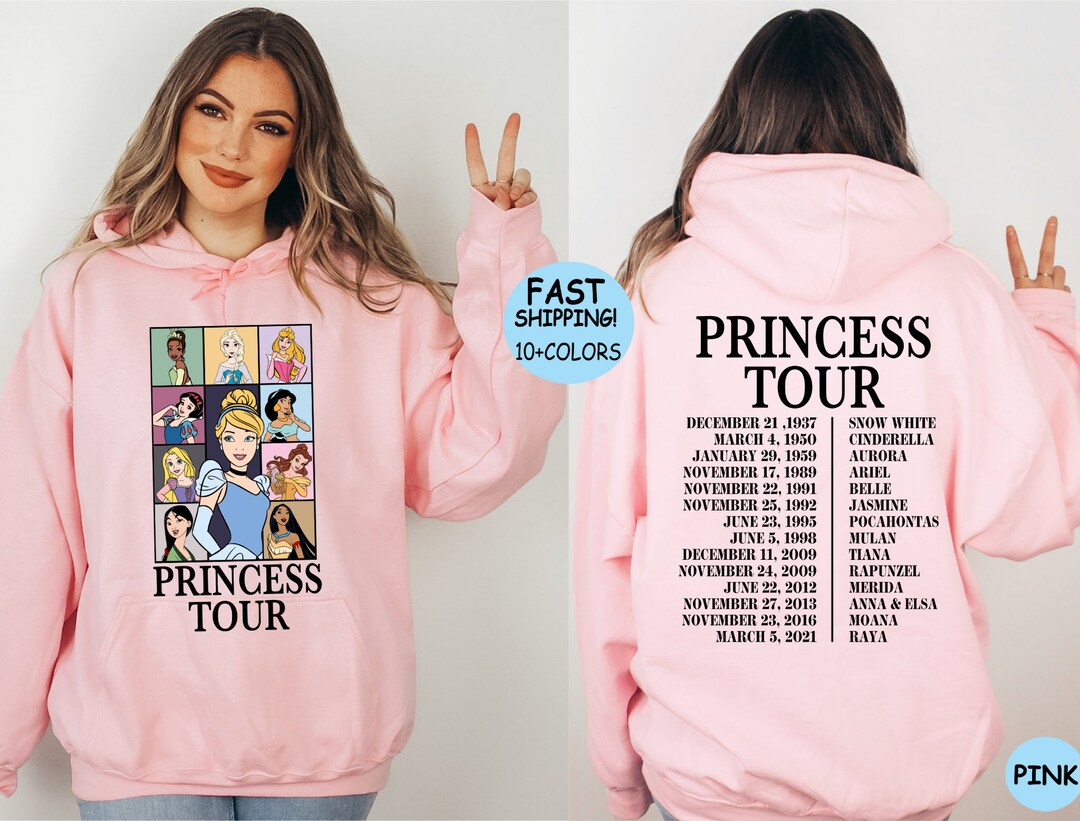 Princess Tour Styled Two Sided Sweatshirt, Disneyworld Princess Tour ...