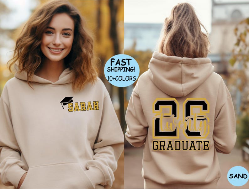Custom Class of 2026 Graduation Sweatshirt: Senior Graduate Hoodie - Etsy