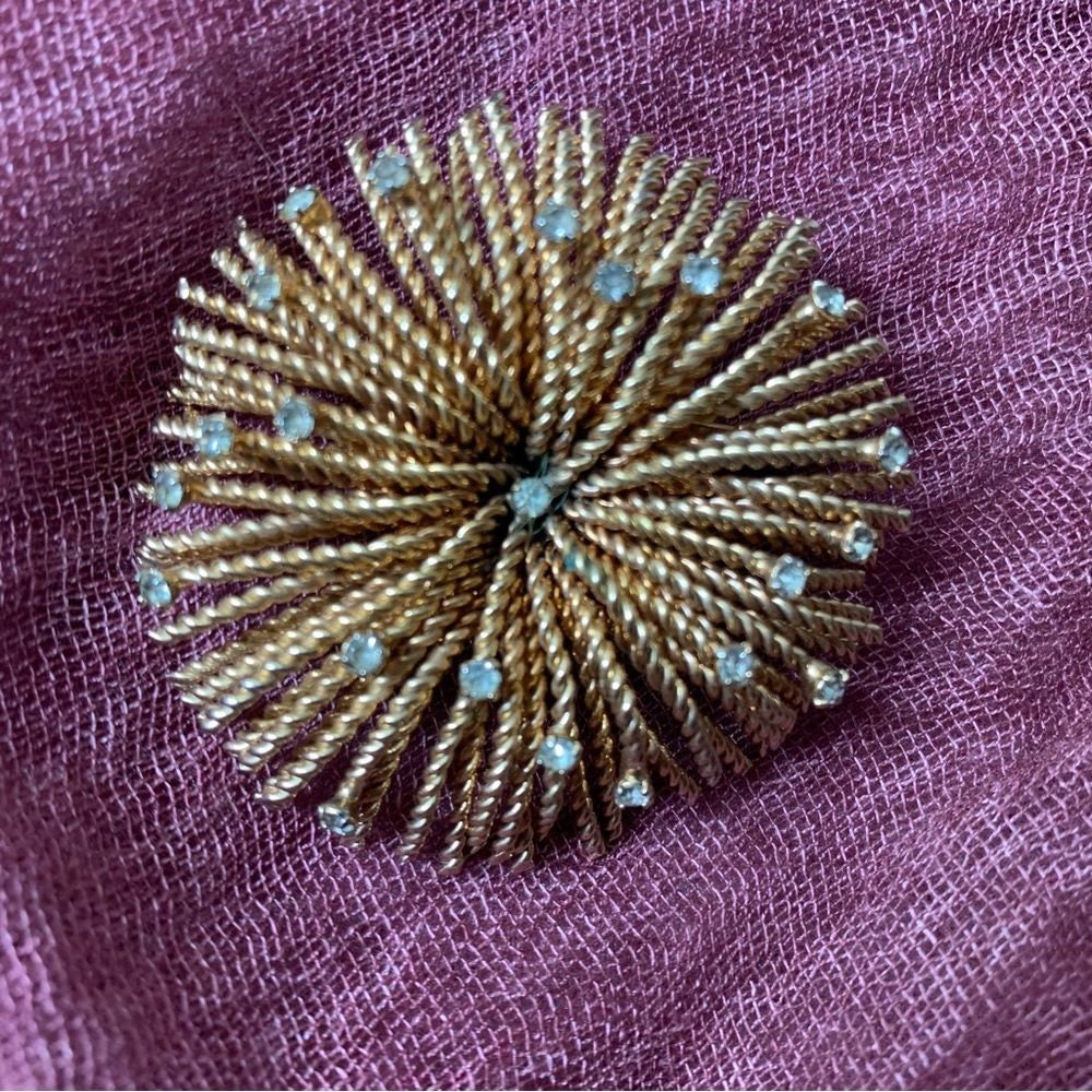 Vintage Ciro Mid Century Modern Astronomy Gold Metal Rhinestone Star ...