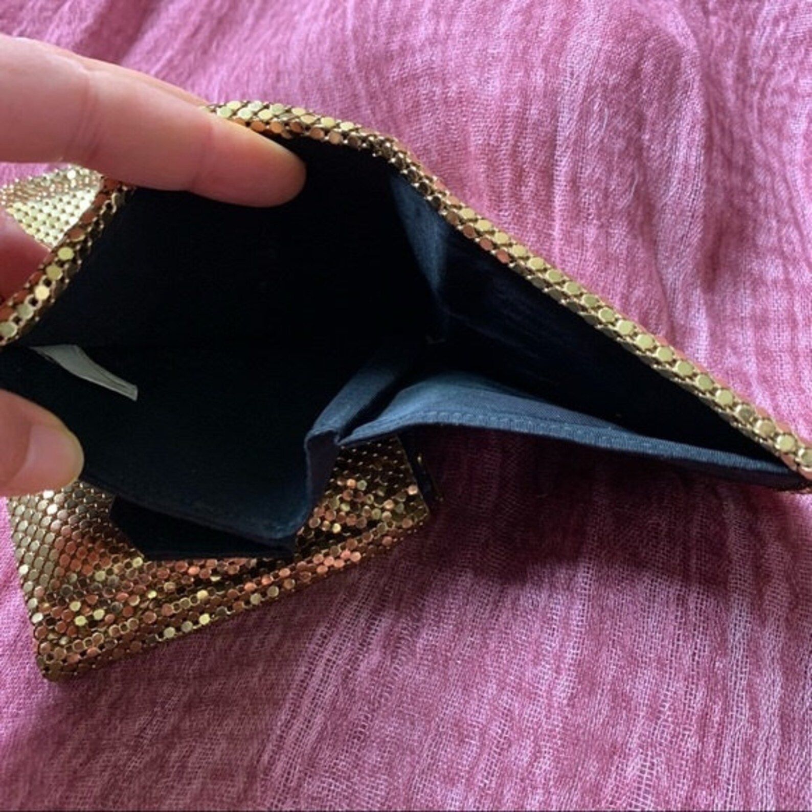 Vintage 1950s Whiting & Davis Gold Mesh Wallet and Zipper Clutch Purse ...