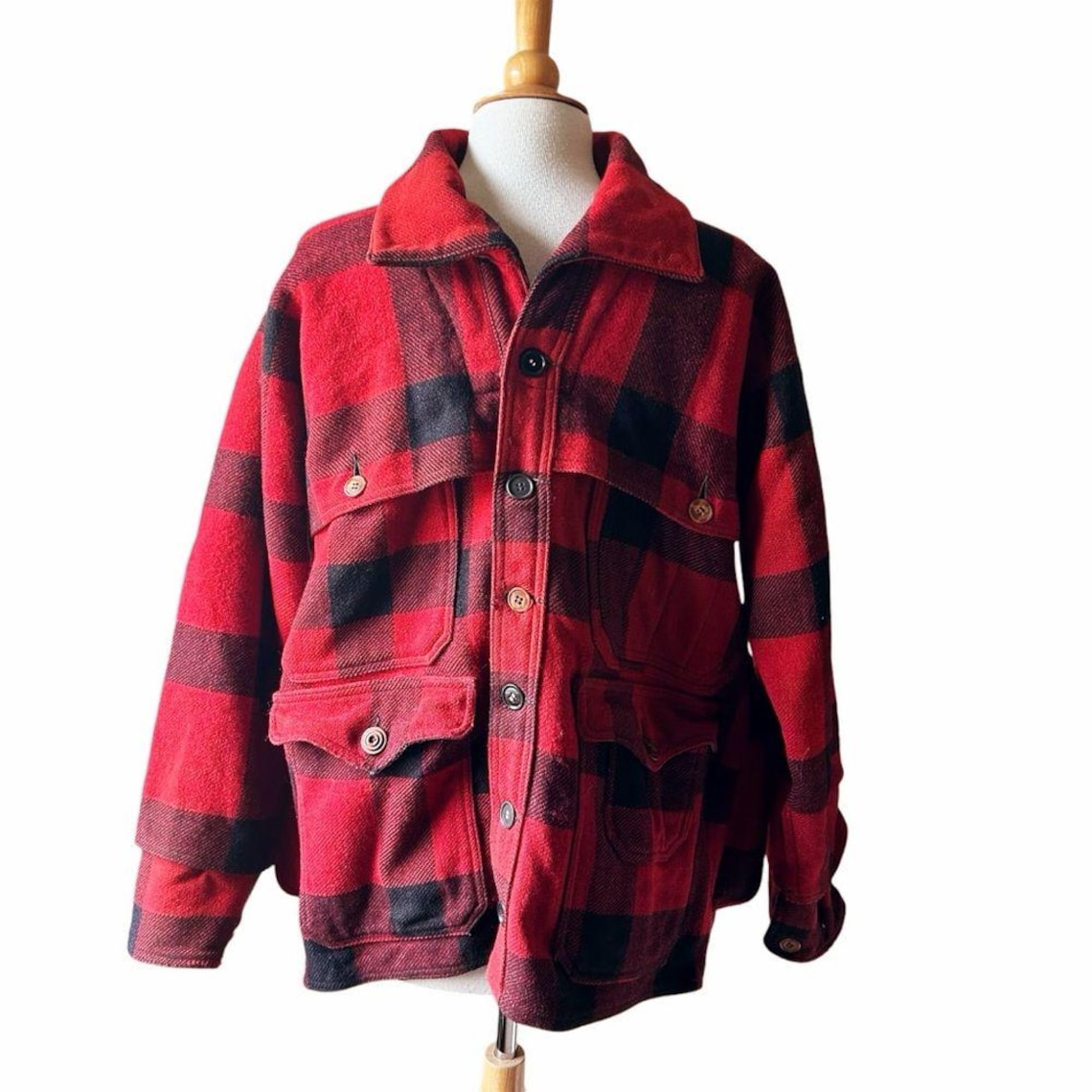 Vintage 1940s Kirsh-weis Buffalo Plaid Wool Hunting Jacket - Large - Etsy